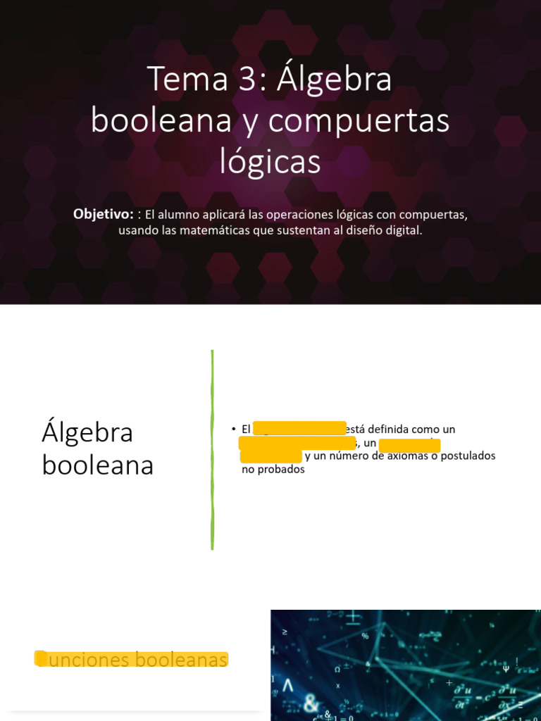 Tema 3 - Álgebra booleana y compuertas lógicas_240904_130541 | PDF | Álgebra de Boole ...