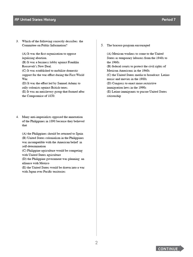 APUSH Period 7 Test 1-2 | PDF