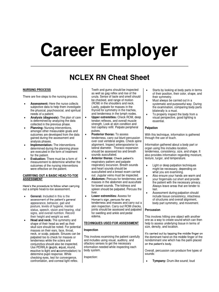 Nurse Code Nclex Nclex Rn Cheat Sheet 1 | PDF | Childbirth | Pregnancy