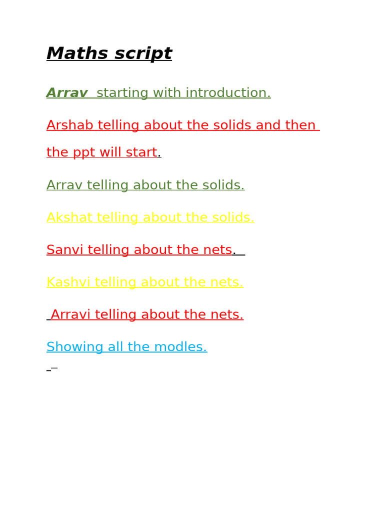 Maths Script | PDF