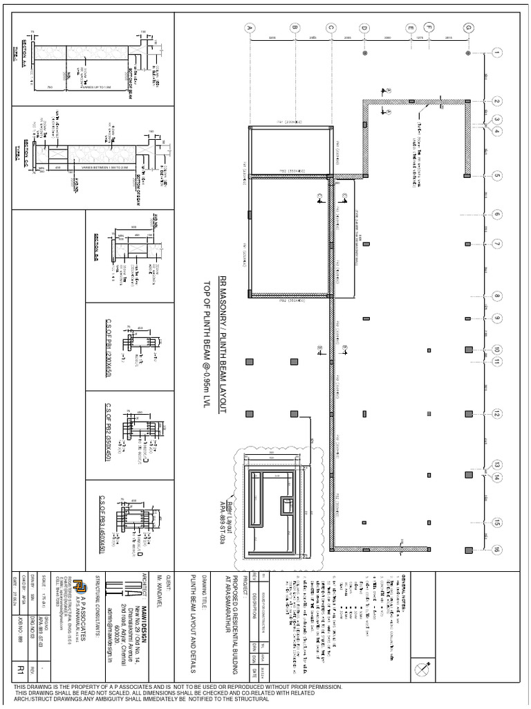 Plinth Beam Layout for Residential Building | PDF