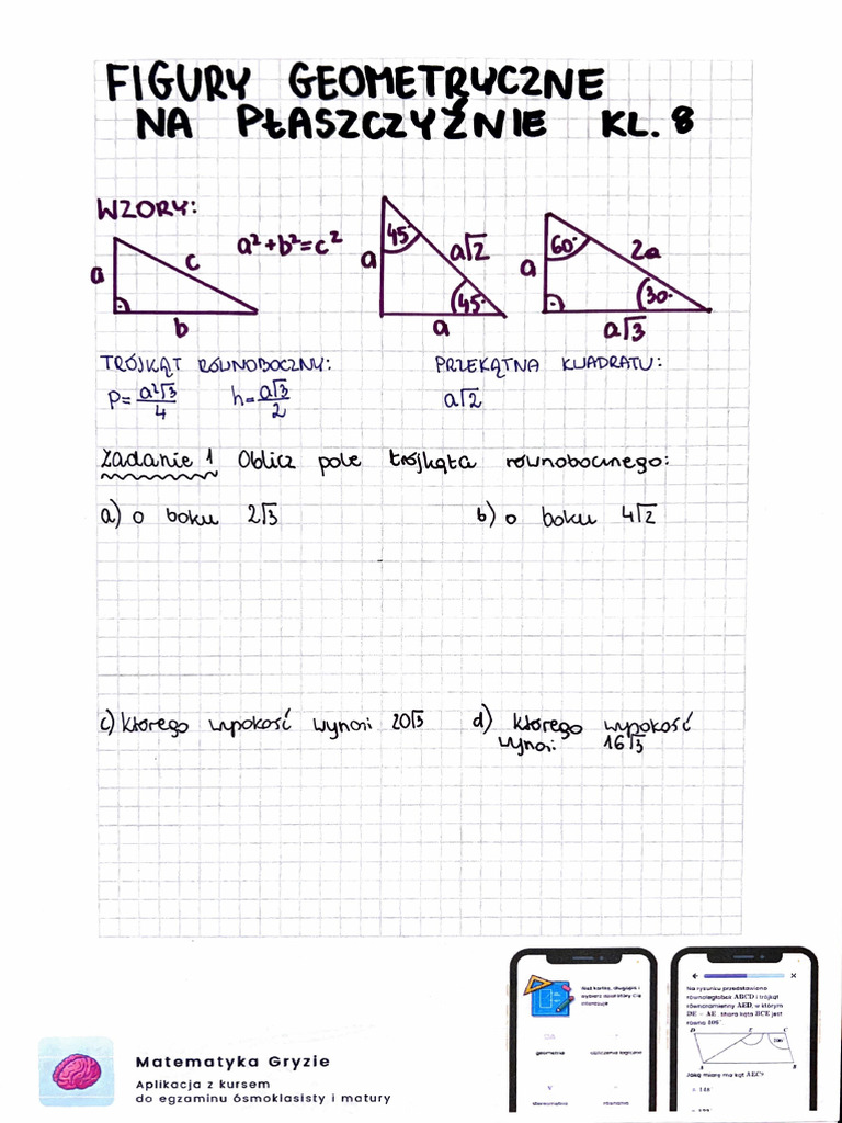 Figury Na Płaszczyźnie Kl.8 | PDF