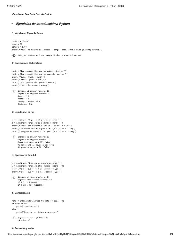 Ejercicios de Introducción A Python - Colab | PDF | Python (lenguaje de programación ...