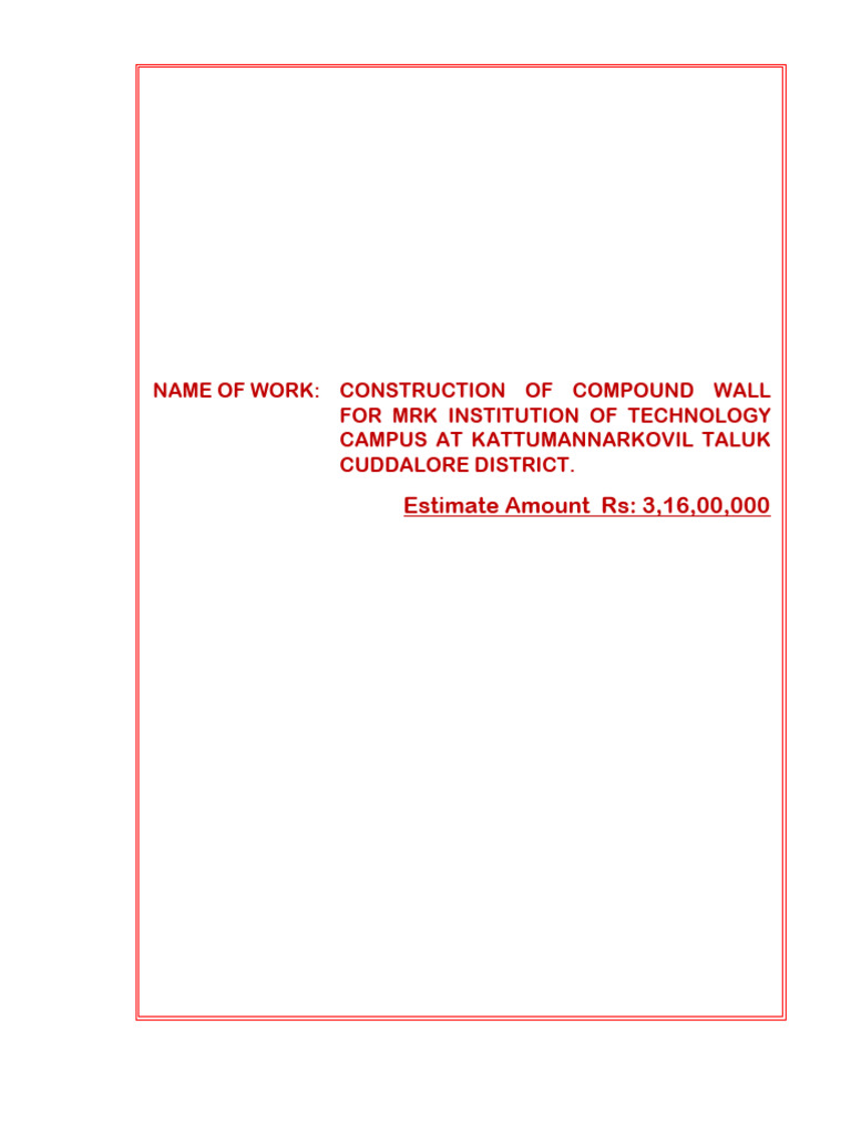 0003.Pile and Compound wall - MRK College | PDF | Concrete | Deep ...