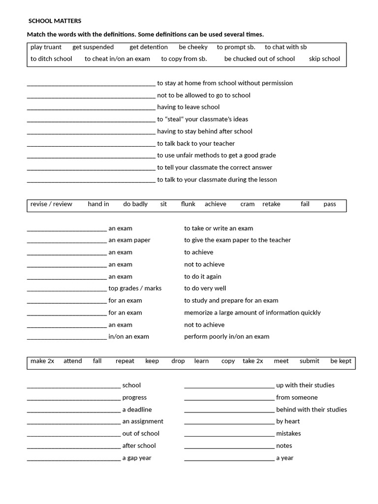 School Matters Vocabulary | PDF | Evaluation Methods | Regulation