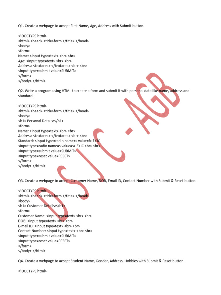 HTML Codings Forms | PDF | Computing | World Wide Web