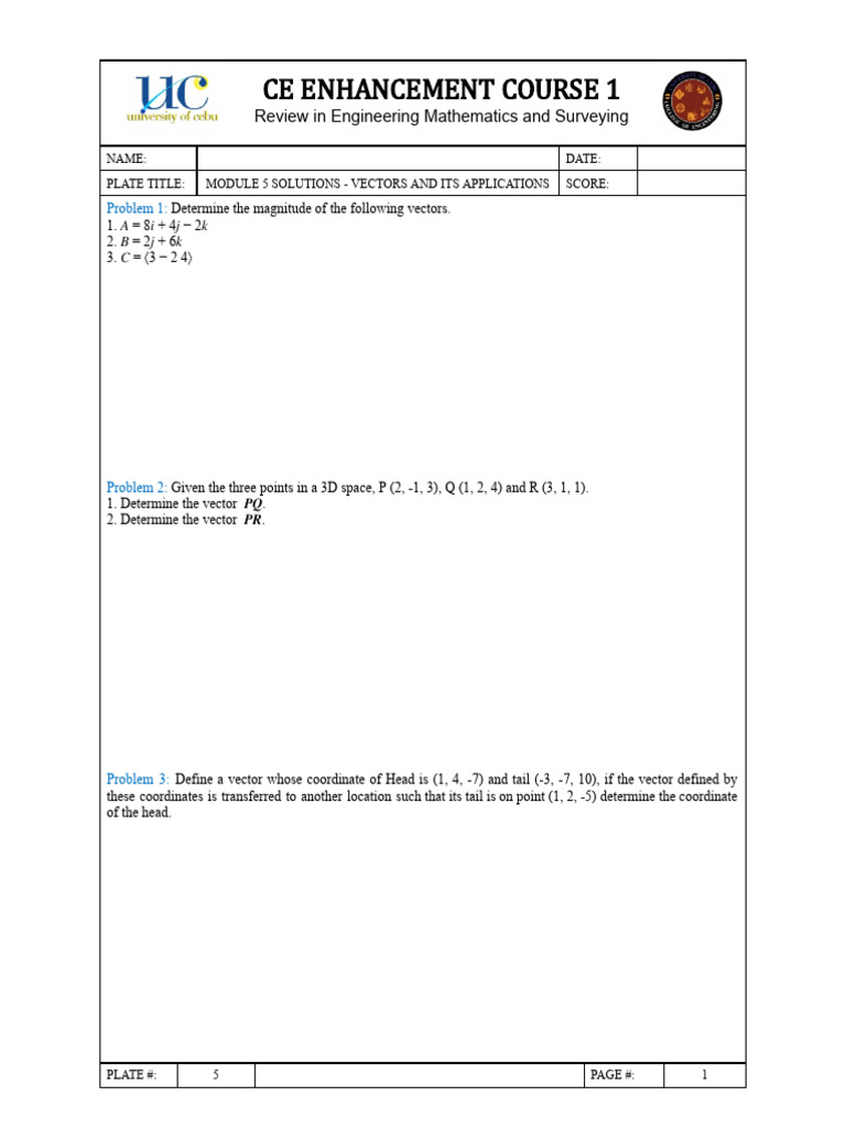 Vectors - Plate 3 | PDF | Euclidean Vector | Cartesian Coordinate System