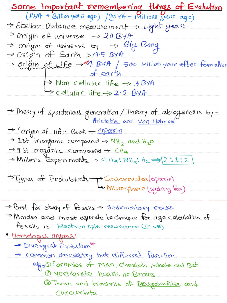 Evolution Short Note | PDF