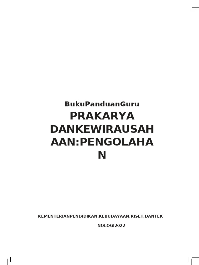 Panduan Prakarya Kewirausahaan SMA XI | PDF