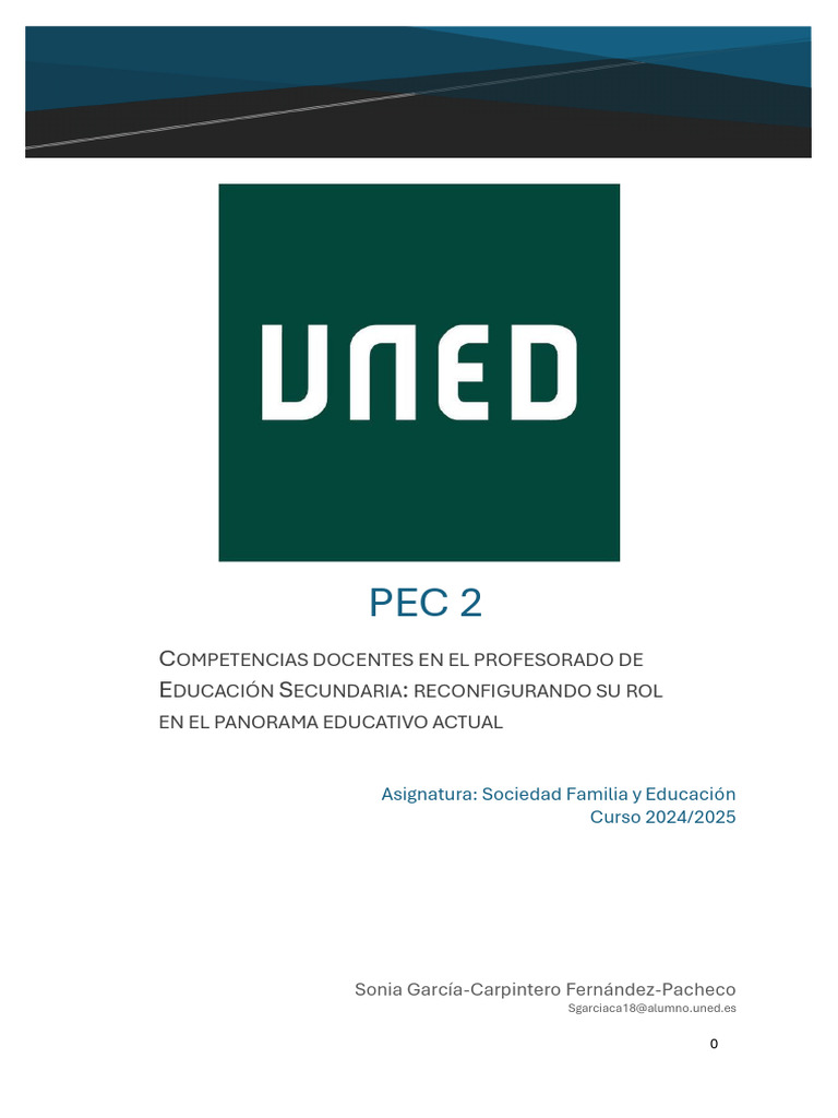 Tarea_SFE_PEC2_Sonia García | PDF | Enseñando | Maestros