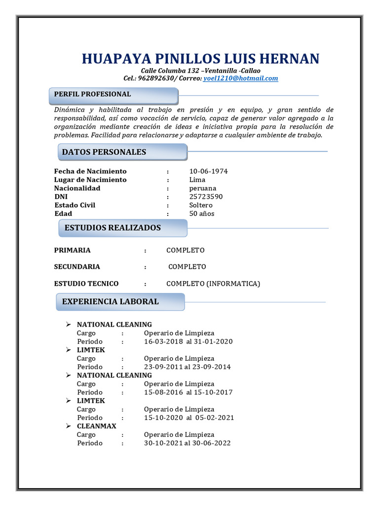 CVHuapaya Pinillos Luis Hernan | PDF