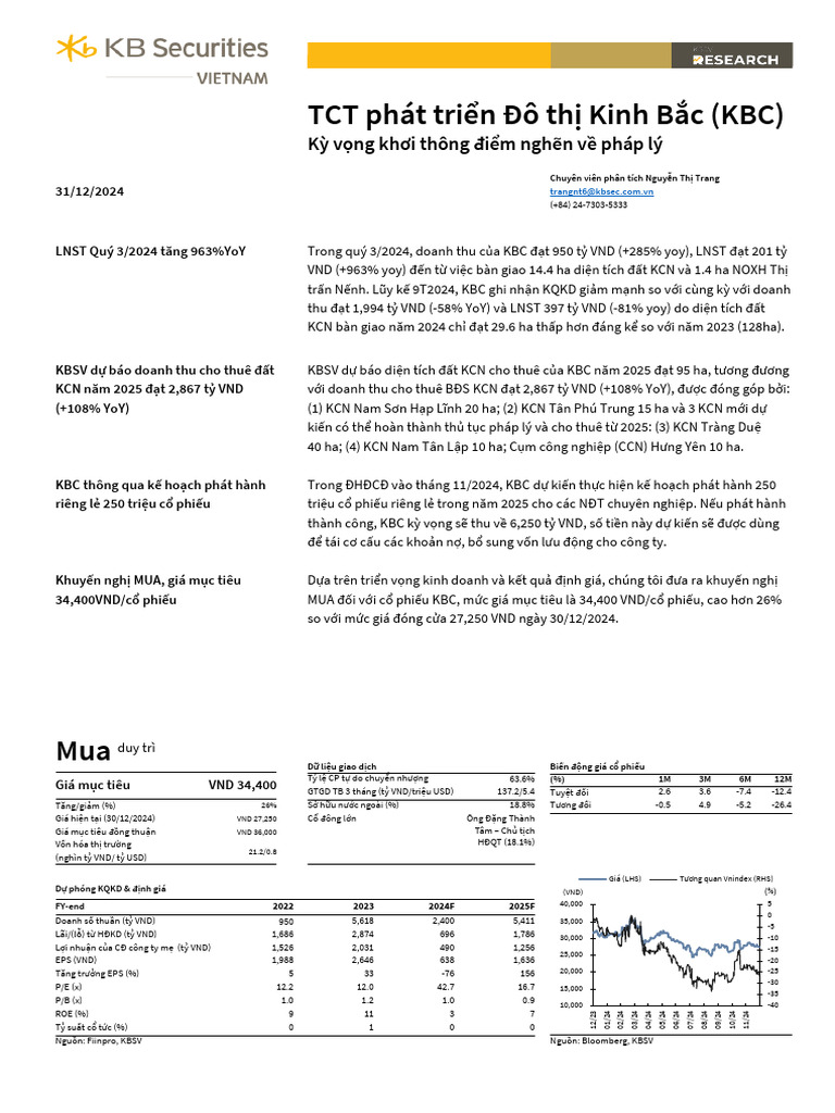 KBSV_KBC_Baocaocapnhat_3Q2024 | PDF