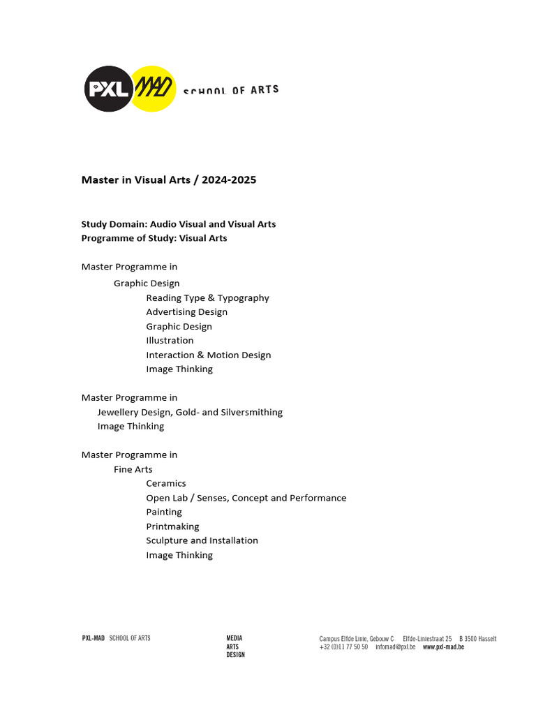 Master in Visual Arts 2024-2025 Guide | PDF | Typography | Thesis