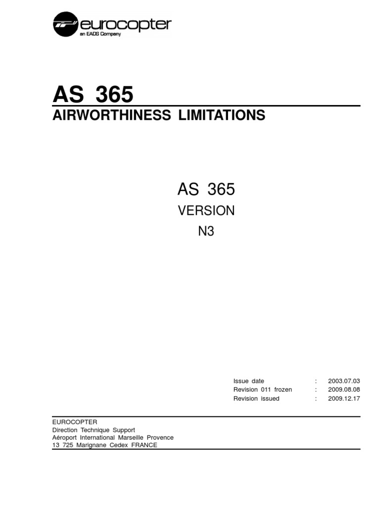 ALS365 N3 Rev 011 EN | PDF | Fatigue (Material) | Helicopter Rotor