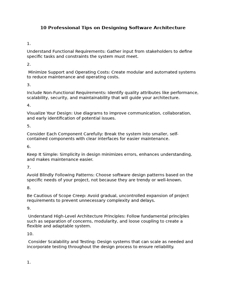 10 Professional Tips on Designing Software Architecture | PDF