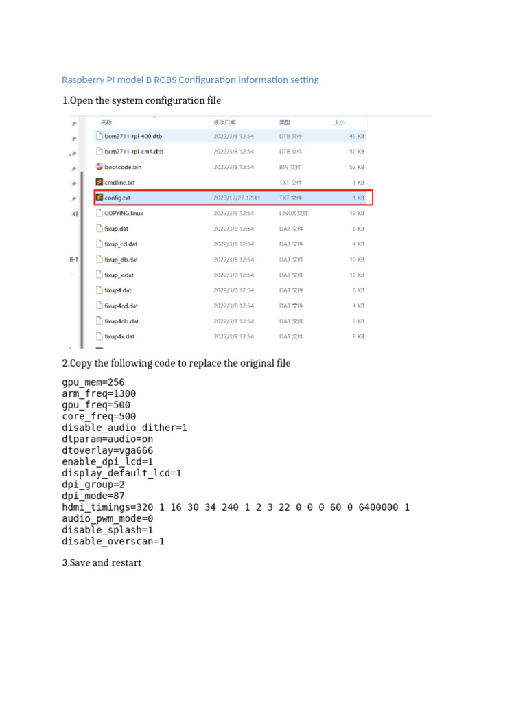 Raspberry PI Model B RGBS Configuration Information Setting | PDF
