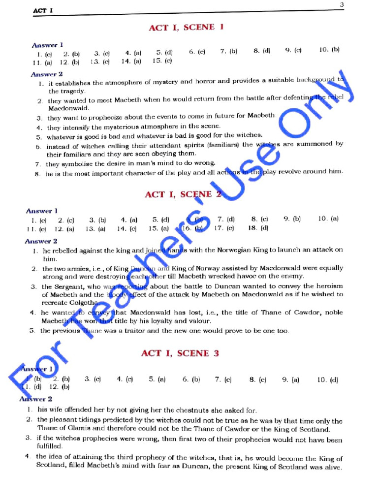 Macbeth Solutions | PDF | Macbeth | Shakespearean Characters