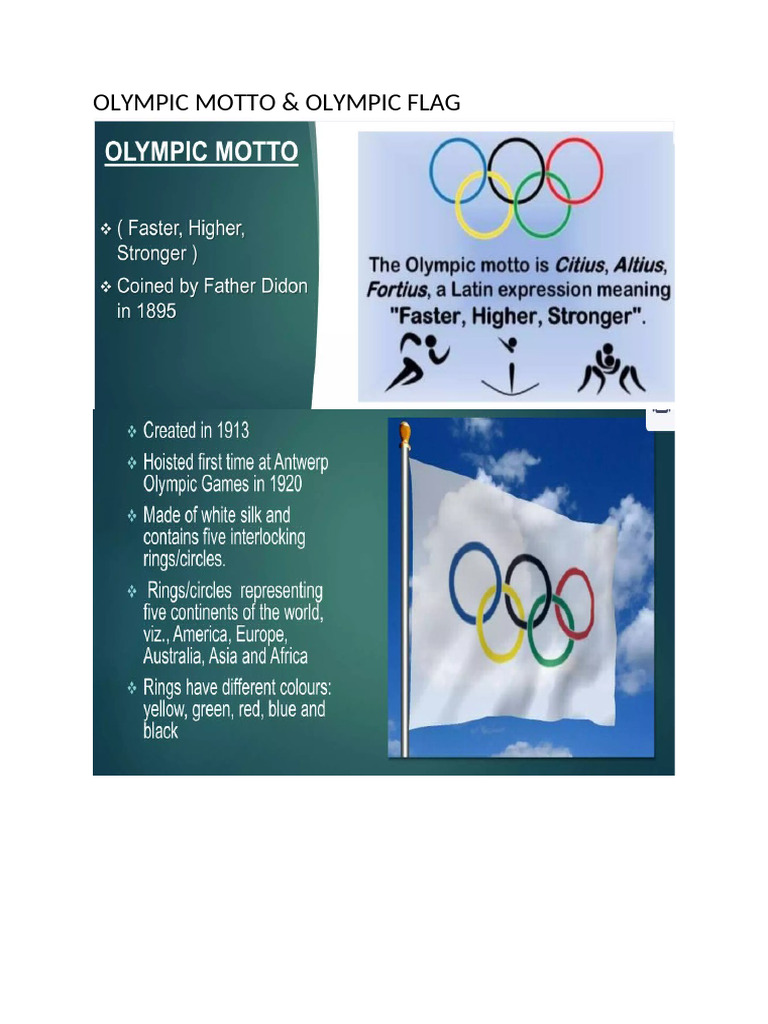 Olympic Motto & Flag Guide | PDF
