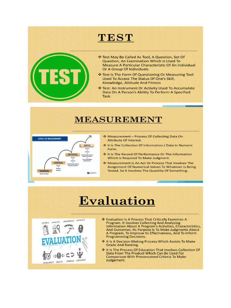 Test and Measurement Meaning | PDF