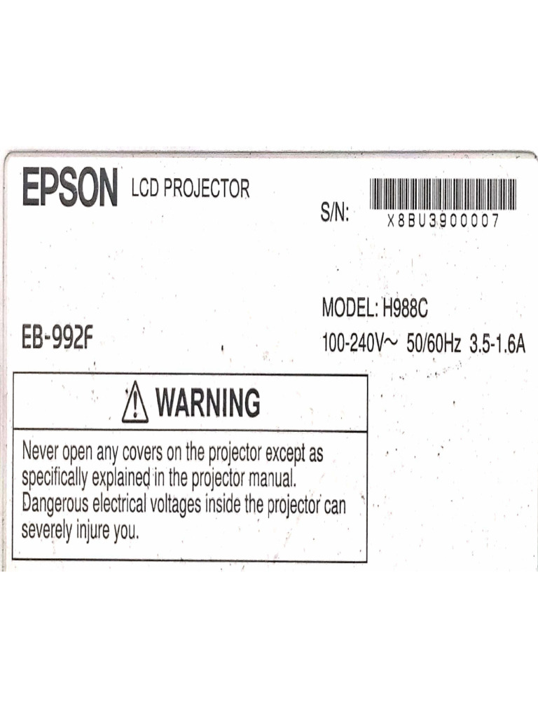 EPSON Training Projector | PDF