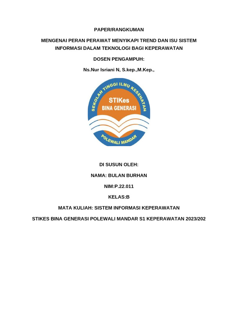 PAPER RINGKASAN BULAN BURHAN | PDF