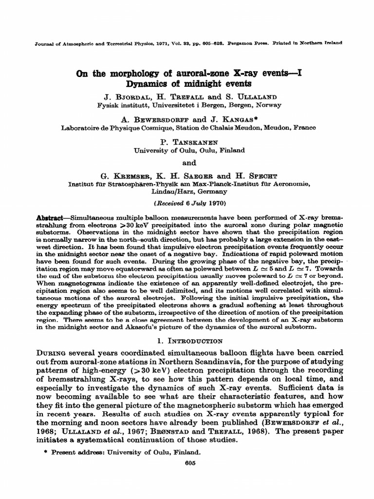 Morphology of Auroral Zone | PDF | Aurora | X Ray