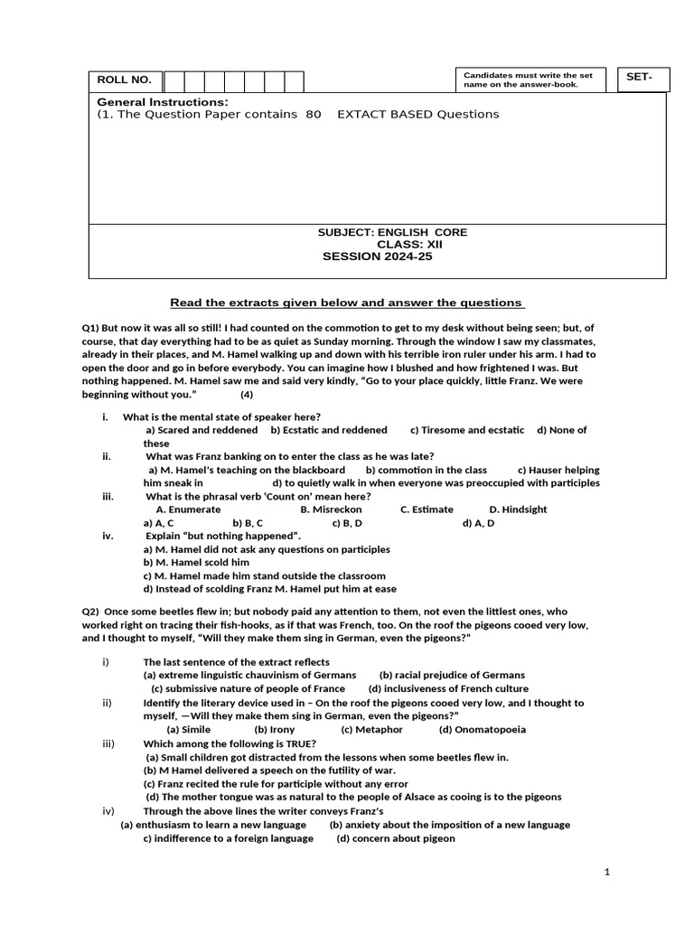 English Extract Based Question Bank | PDF | Mahatma Gandhi | Interview
