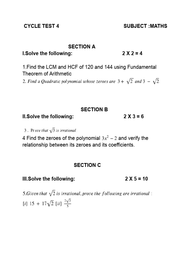 Perimeter Questions in Maths Test | PDF