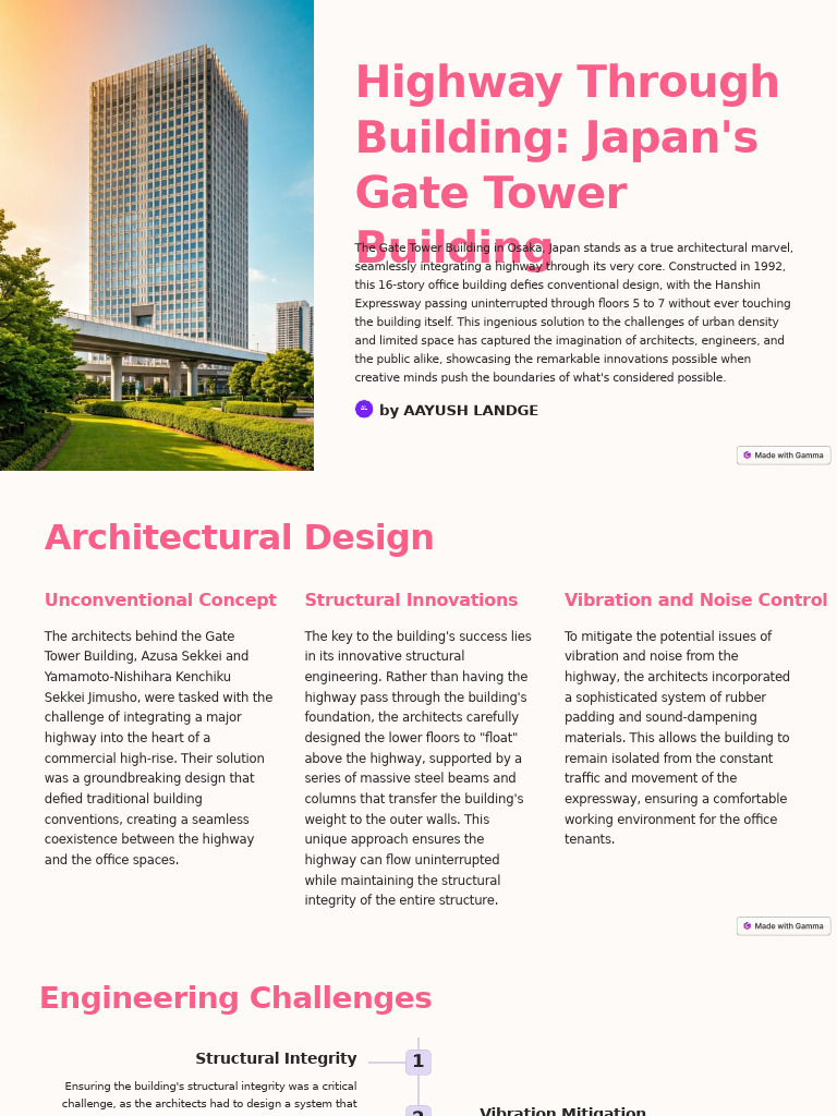 Highway Through Building Japans Gate Tower Building | PDF | Urban ...