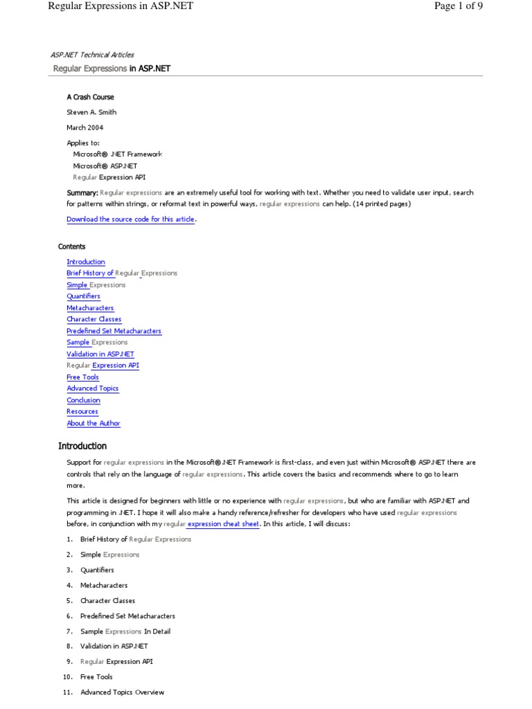 Regular Expressions | PDF | Regular Expression | Parsing Regular Expressions | PDF | Regular Expression | Parsing