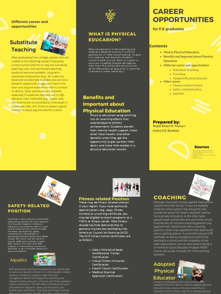 Career Paths in Physical Education | PDF | Physical Education ...
