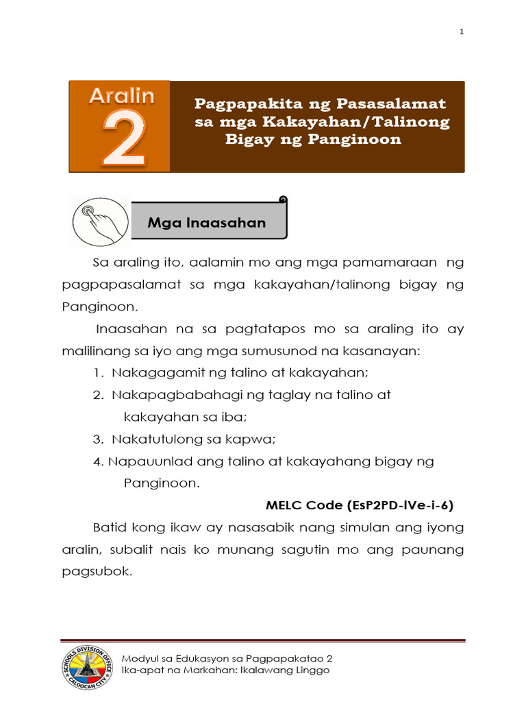 ESP 2 Q4 Week 2 | PDF