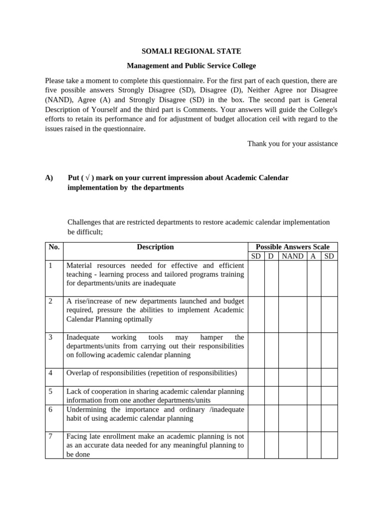Action Research Questionnaire | PDF