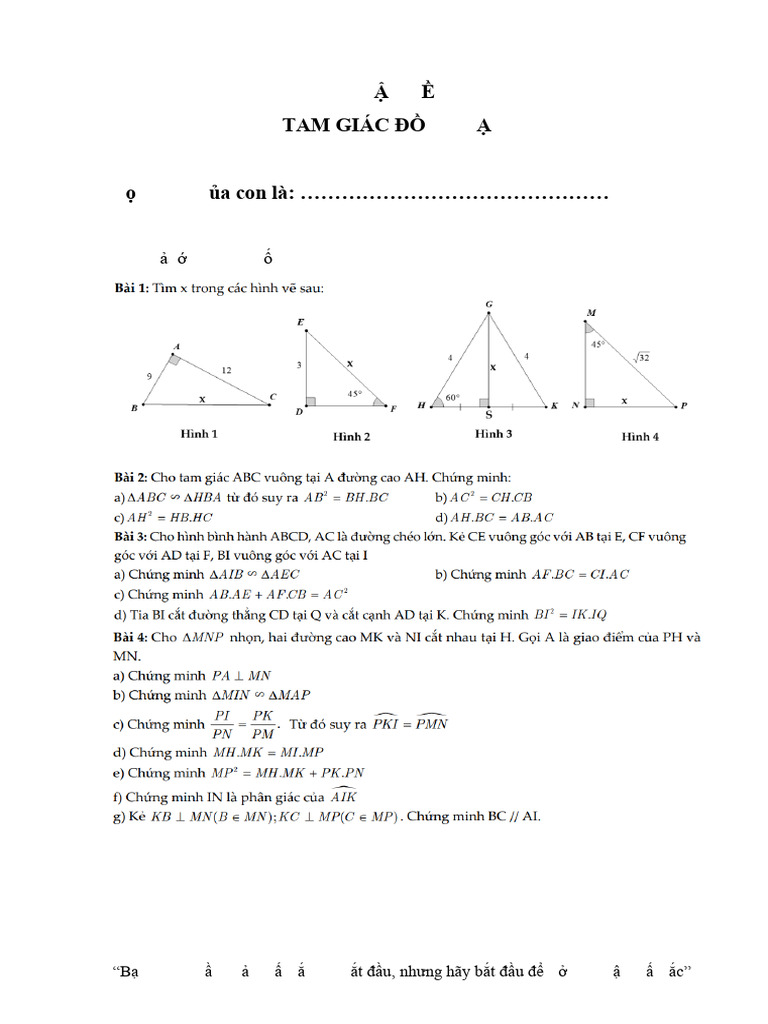 KMATH - BTVN.L P 8. Tam Giác Đ NG D NG | PDF