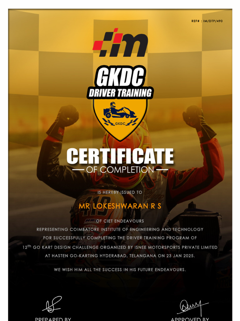 Driver Training Completion Certificate | PDF