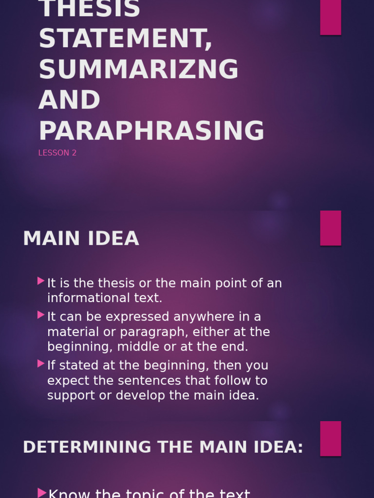 Eapp Thesis Statement Summarizng and Paraphrasing | PDF | Semantics | Linguistics