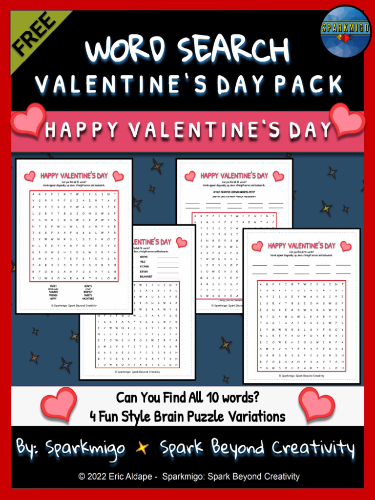 WordSearchScramblePuzzlesHappyValentinesDayNoPrepActivityFree 2 | PDF