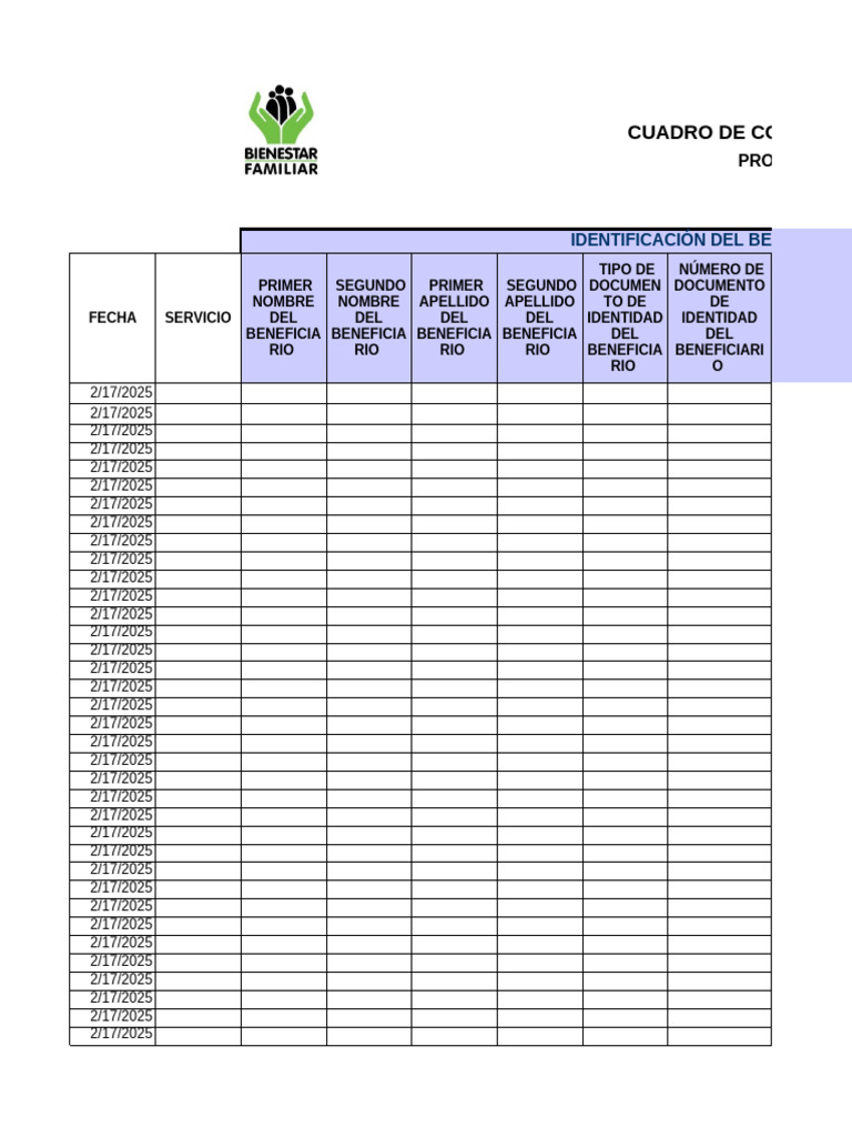 CUADRO CONTROL SALUD Y NUTRICION PI | PDF | Cuidado de la salud | Programas sociales