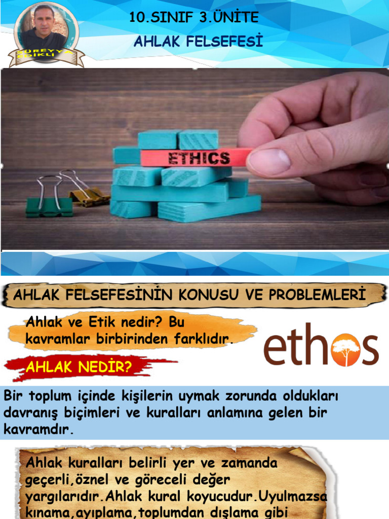 10.sinif Felsefe Dersi Ahlak Felsefesi Ders Notu | PDF