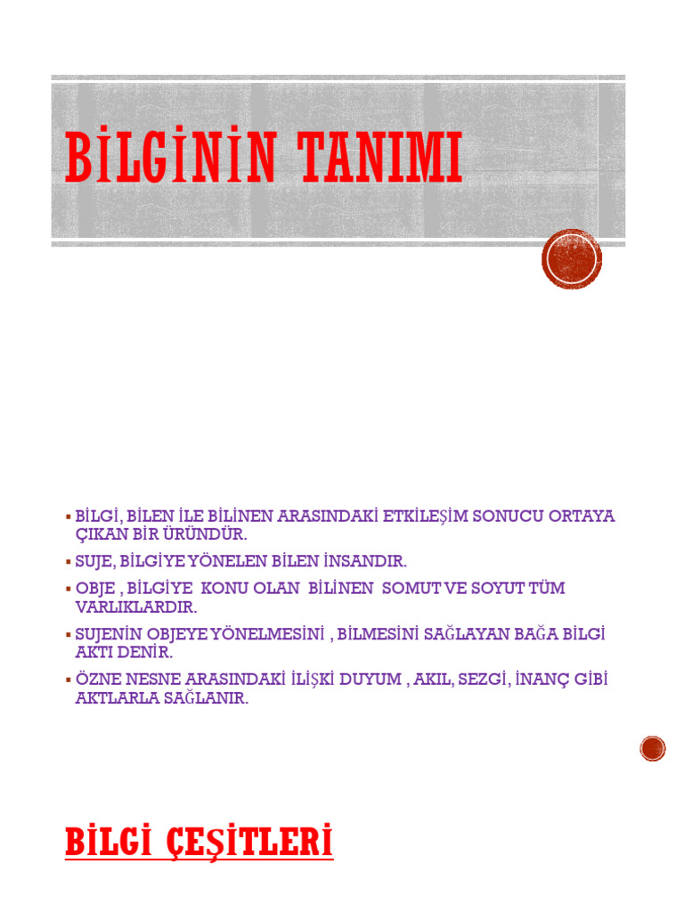 10.sinif Felsefe Dersi Bilgi Nedir Ders Notu | PDF