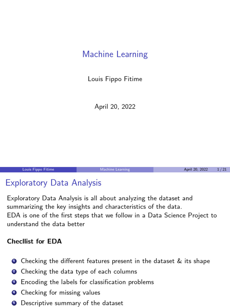 Machine Learning Data Analysis | PDF | Machine Learning | Data Analysis
