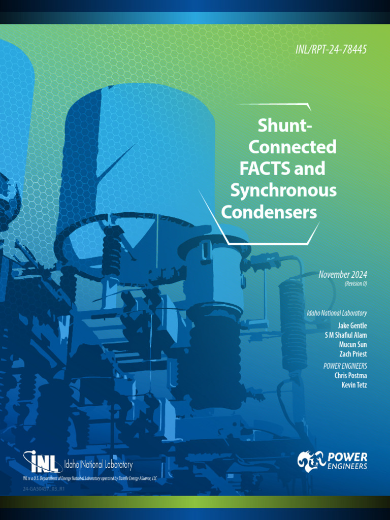 Shunt Connected FACTS and Synchronous Condensers | PDF | Electric Power ...