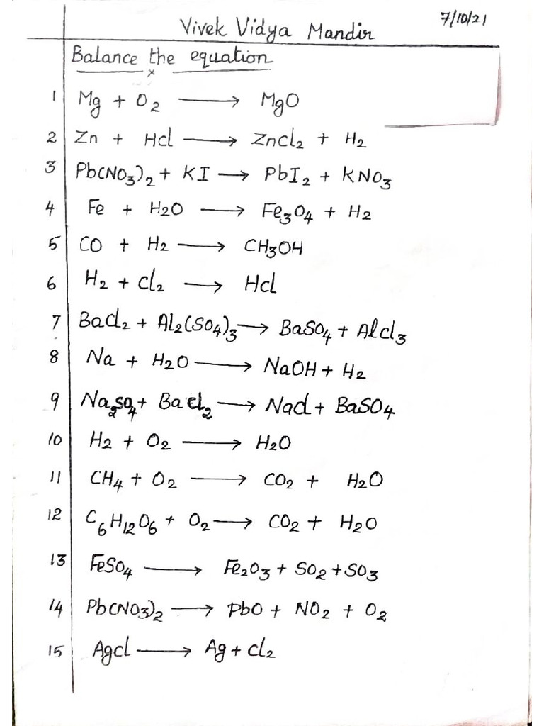 Chemistry Chemical Reactions | PDF