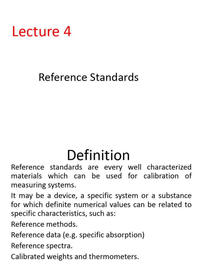 Reference Standards Guide | PDF | Chromatography | Physical Chemistry