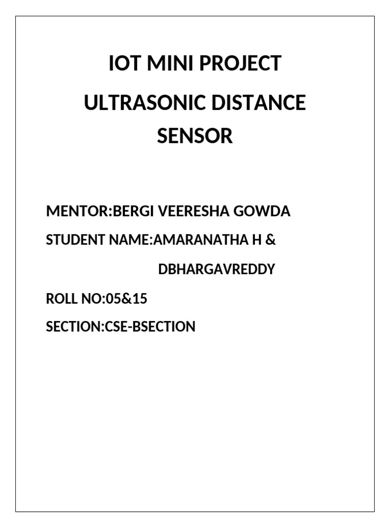 Iot Mini Project | PDF