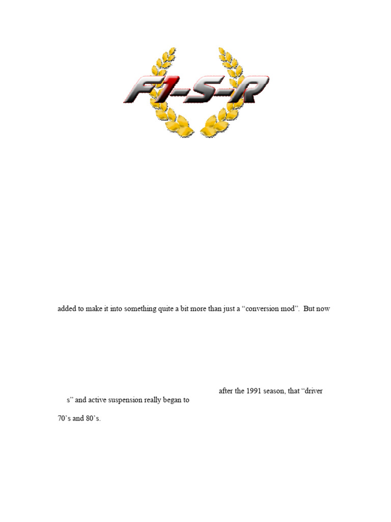 F1 1991 Historic Mod Guide for rFactor | PDF | Tire | Vehicle Technology