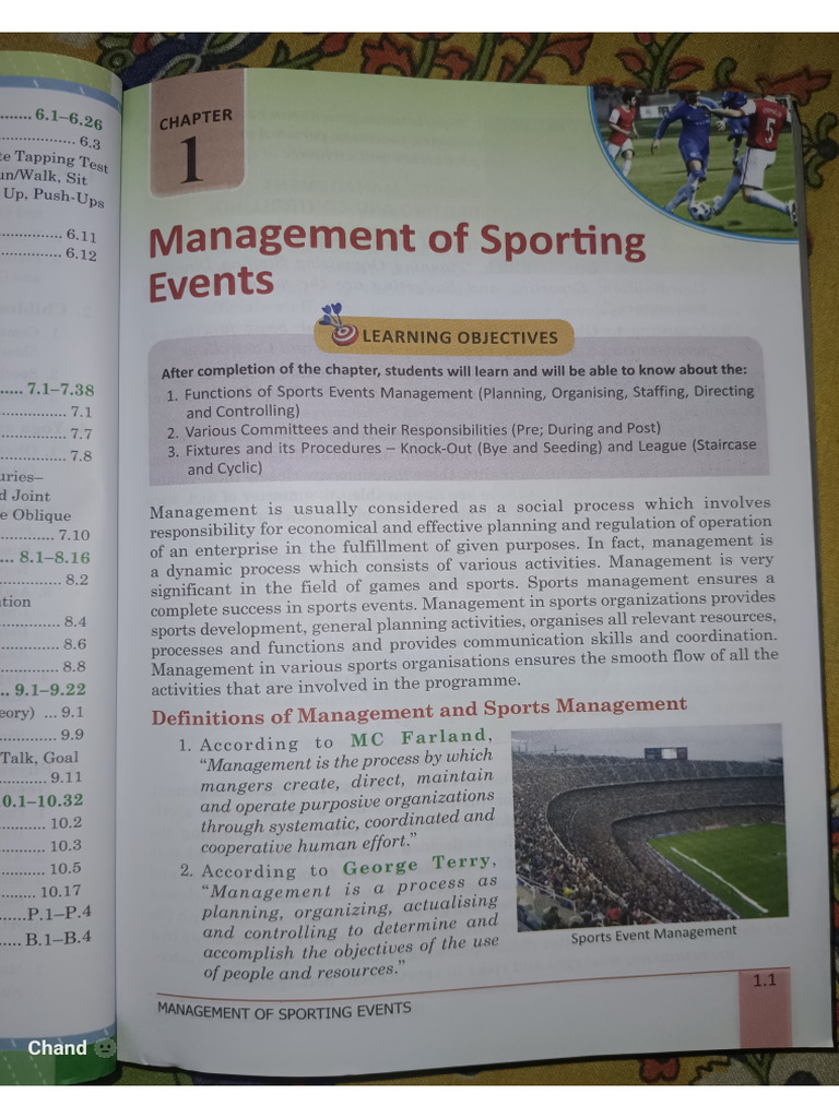 Management of Sporting Events | PDF