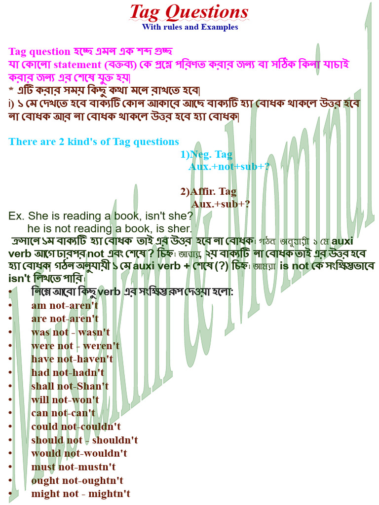 Final Tag Question | PDF | Linguistic Typology | Linguistics