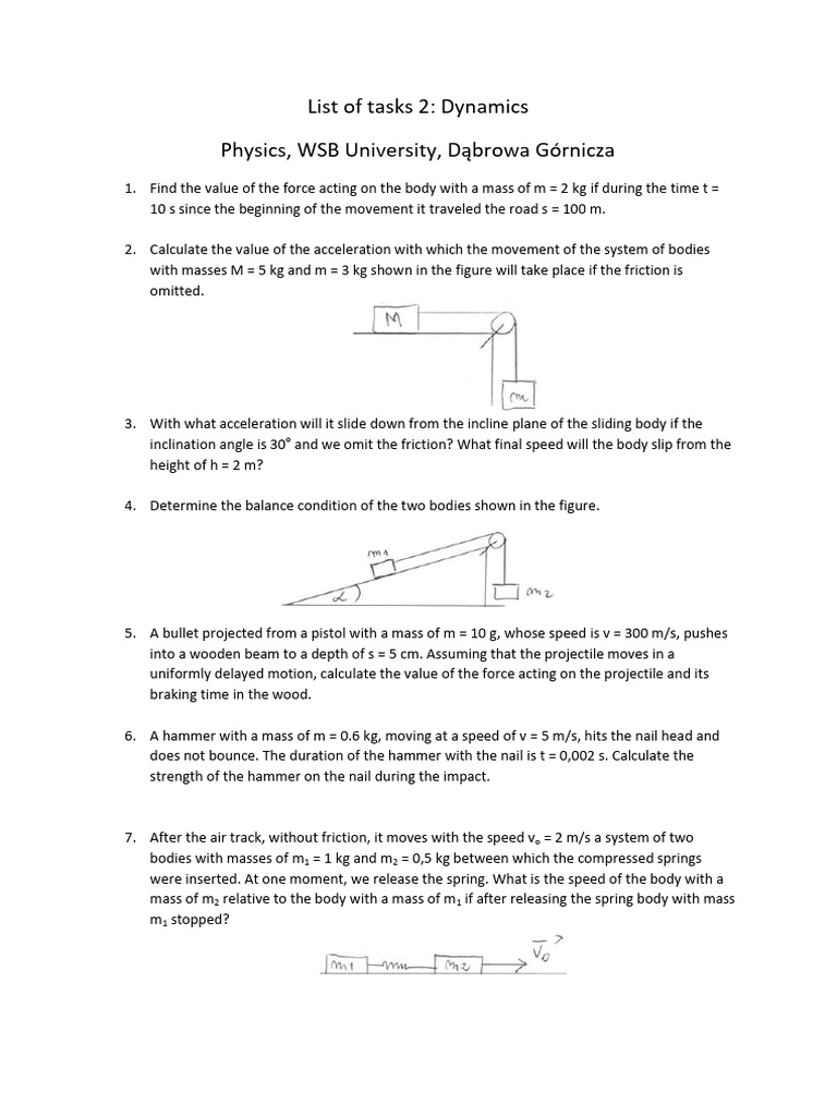 List of Tasks 2 Physics | PDF | Friction | Force