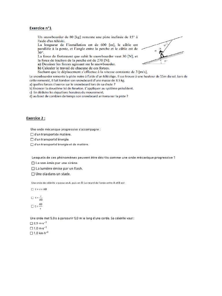 Devoir de Vacance AVENIR PC | PDF